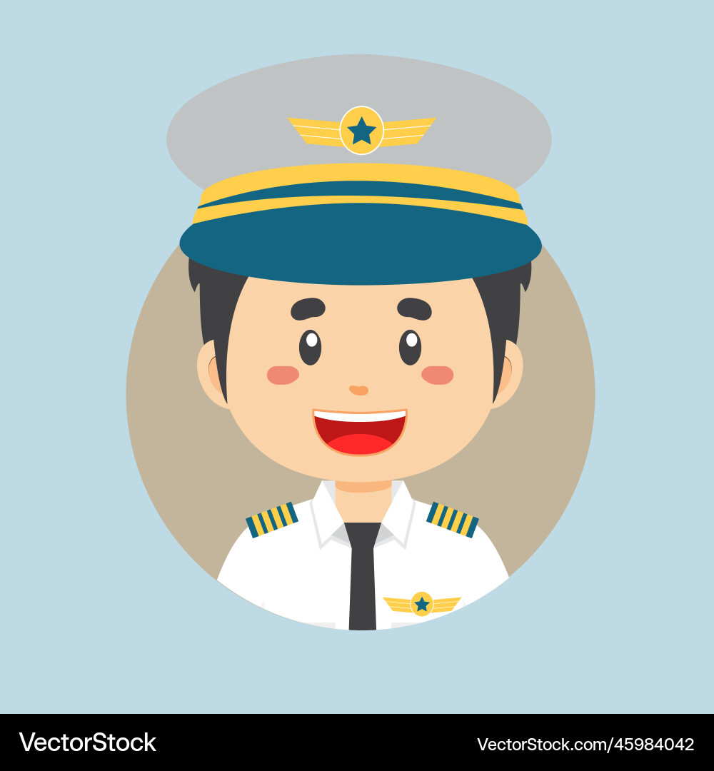 Avatar of a pilot character Royalty Free Vector Image