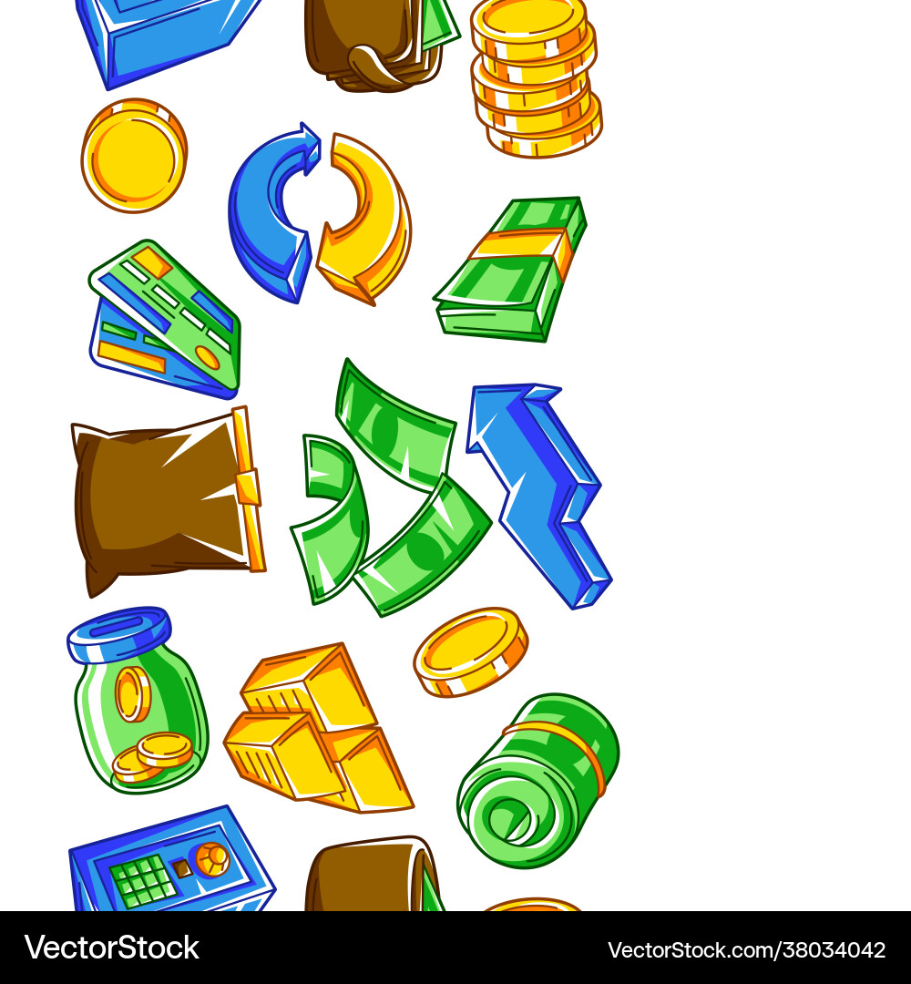Banking seamless pattern with money icons Vector Image