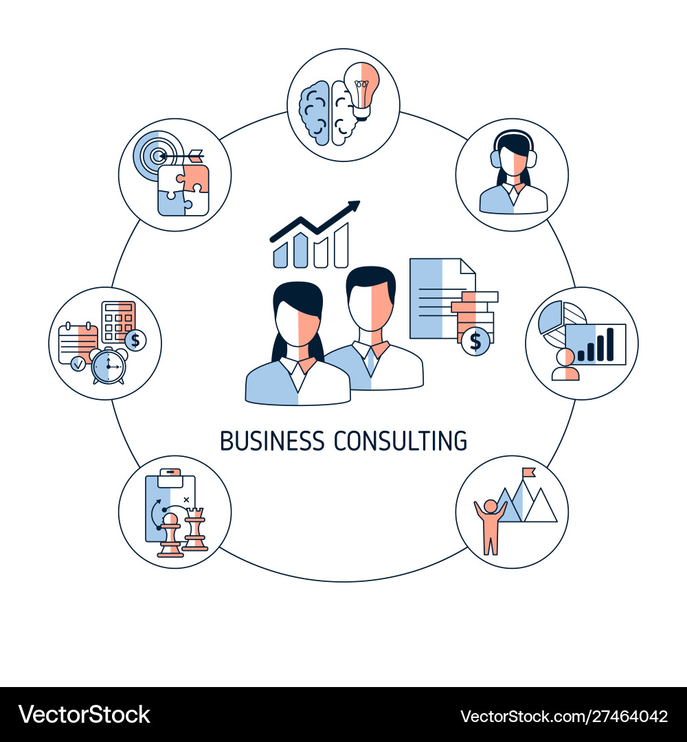 Business consulting concept consulting Royalty Free Vector