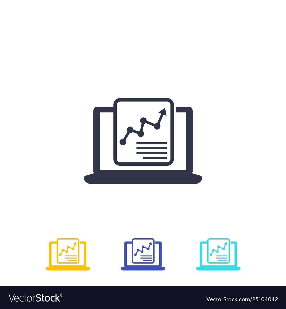 Computer analysis and statistics icon Royalty Free Vector
