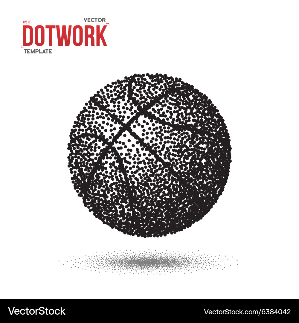 Dotwork basketball sport ball icon made Royalty Free Vector