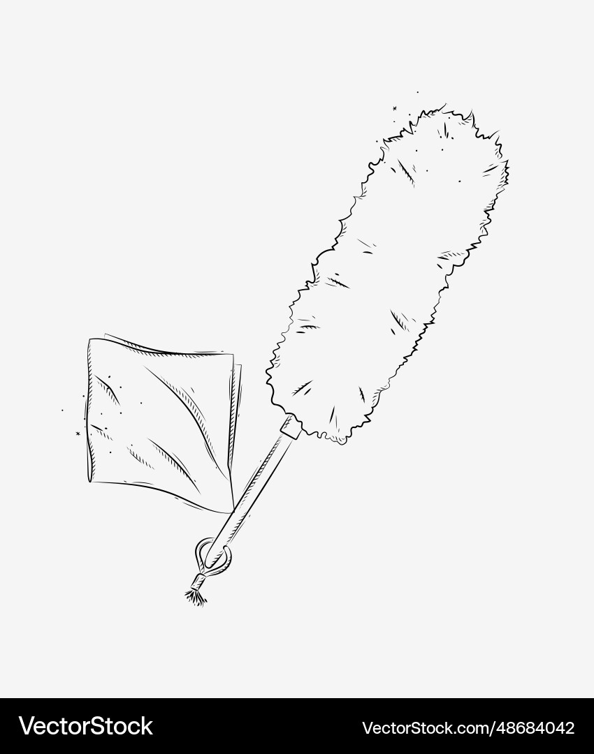 Dust remover tool and wipes drawing in graphic Vector Image