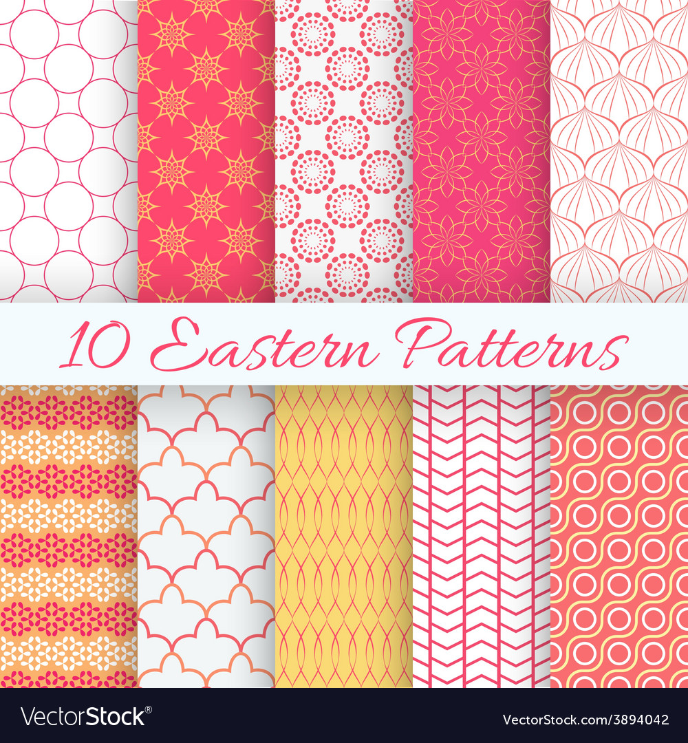 Eastern seamless pattern set Royalty Free Vector Image