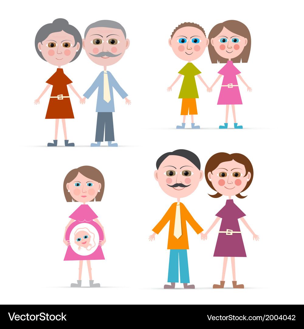 Family members isolated on white background Vector Image
