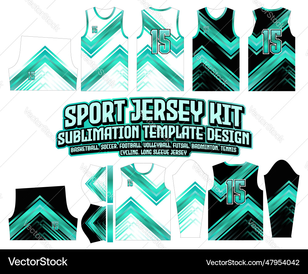 Gradient green arrow jersey design sportswear Vector Image