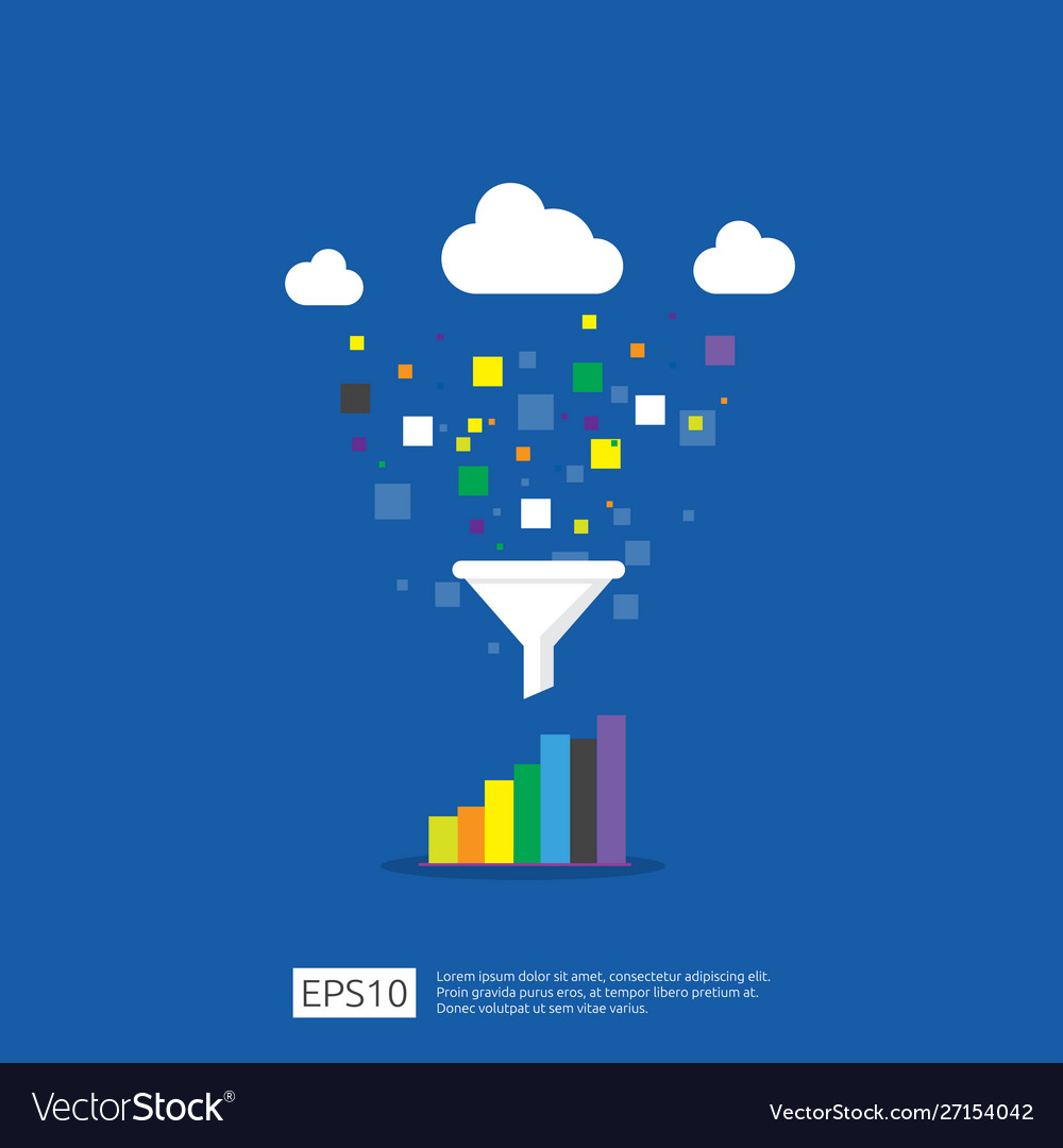 Information data collection filter concept Vector Image