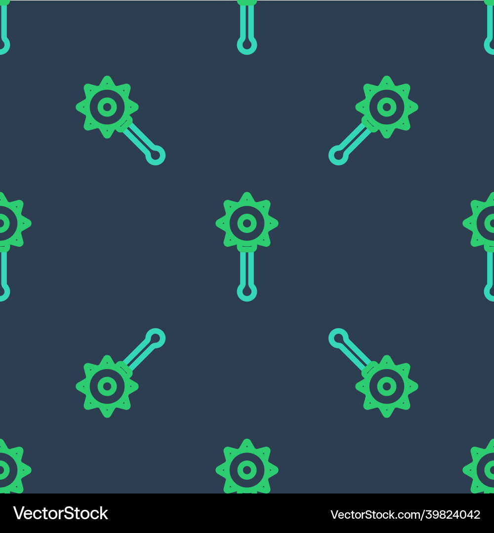 Line medieval chained mace ball icon isolated Vector Image