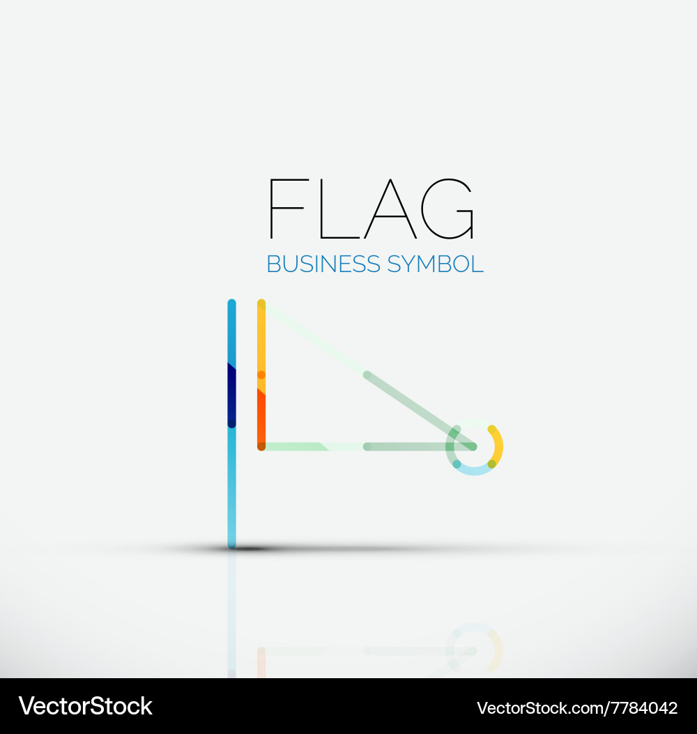 Logo flag abstract linear geometric business icon Vector Image