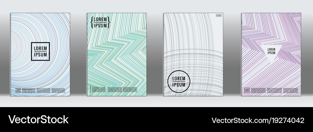 Minimal geometric annual report templates Vector Image