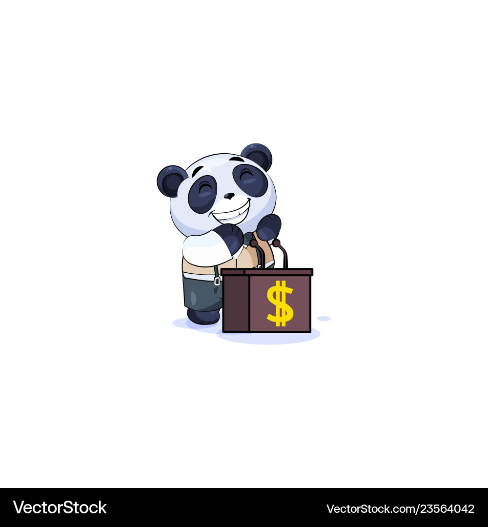 Panda in business suit training presentation Vector Image