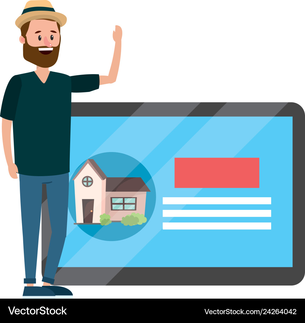 Real estate man cartoon Royalty Free Vector Image