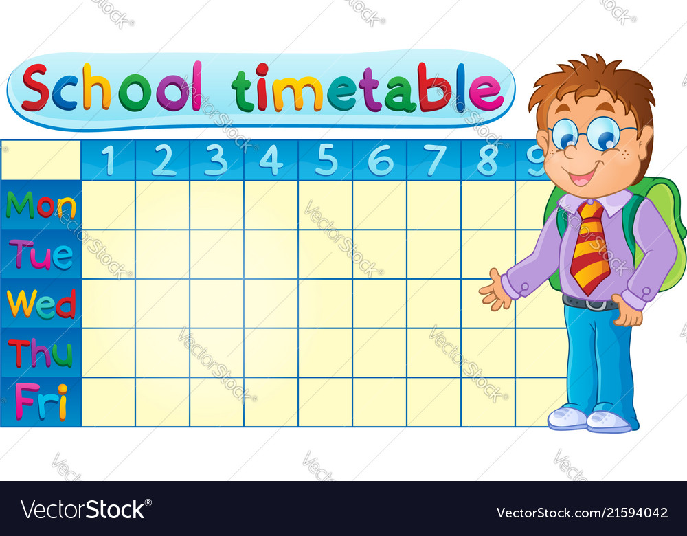 School timetable theme image 1 Royalty Free Vector Image