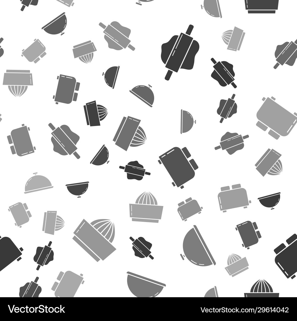 Set rolling pin covered with a tray food Vector Image
