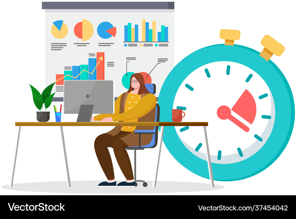Successful business project presentation company Vector Image