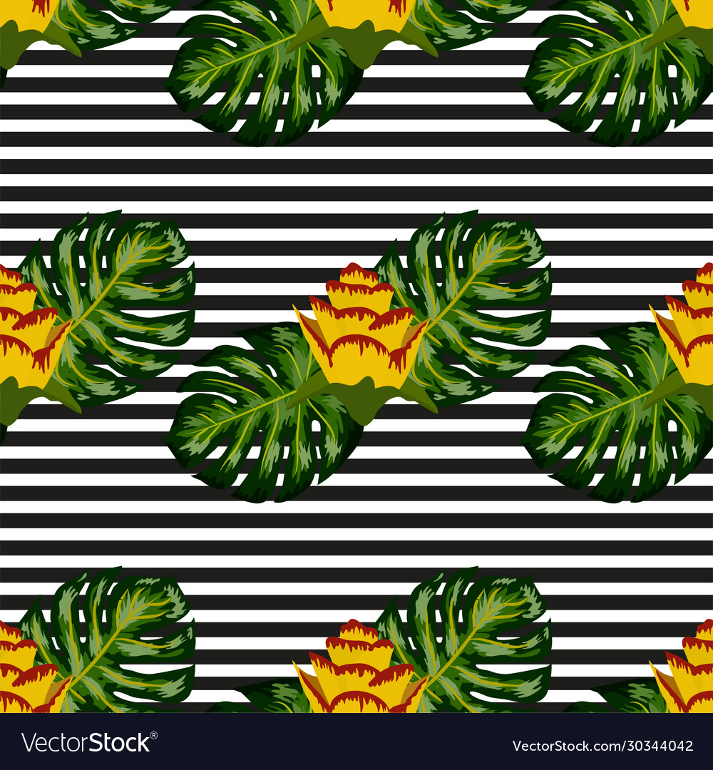 Summer seamless tropical pattern with bright Vector Image