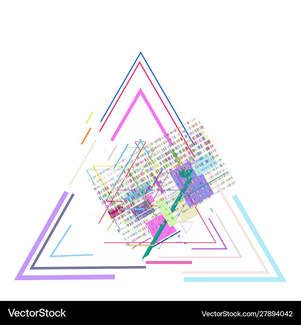 Triangle with geometric shapes Royalty Free Vector Image