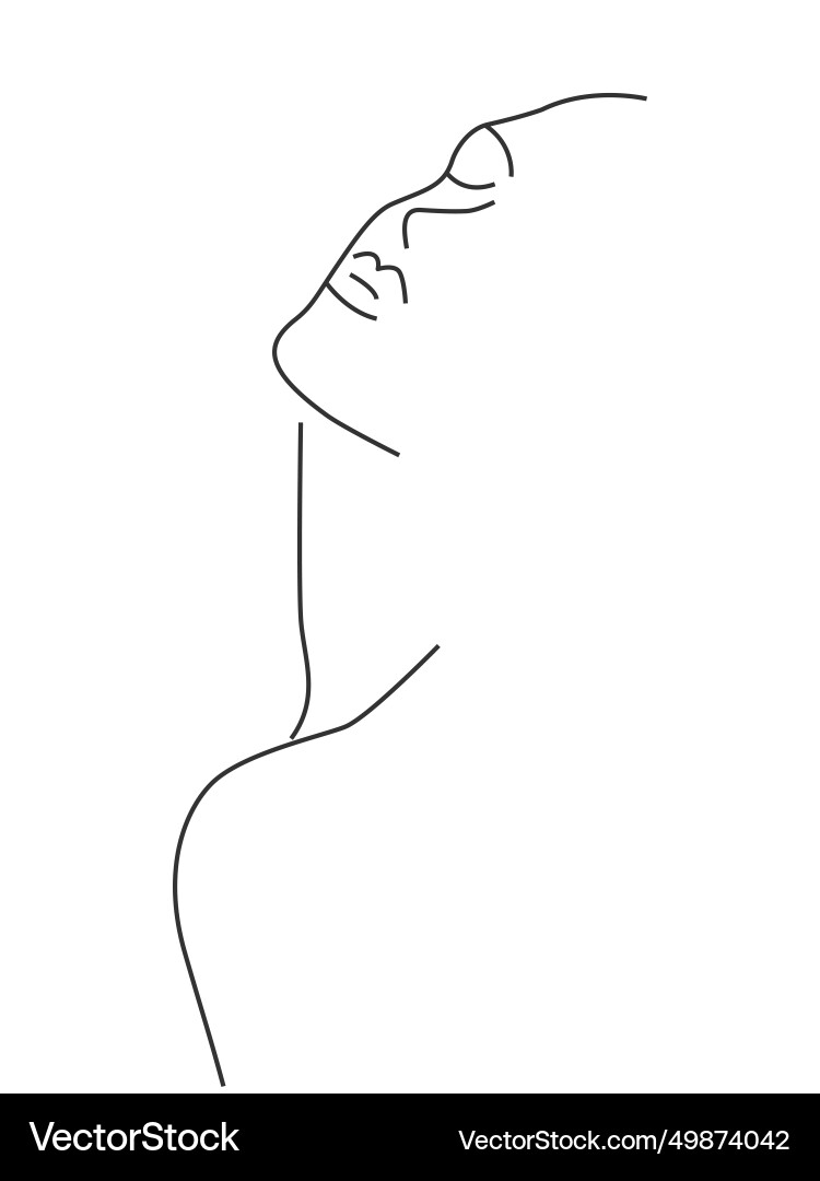 Woman minimal line art Royalty Free Vector Image