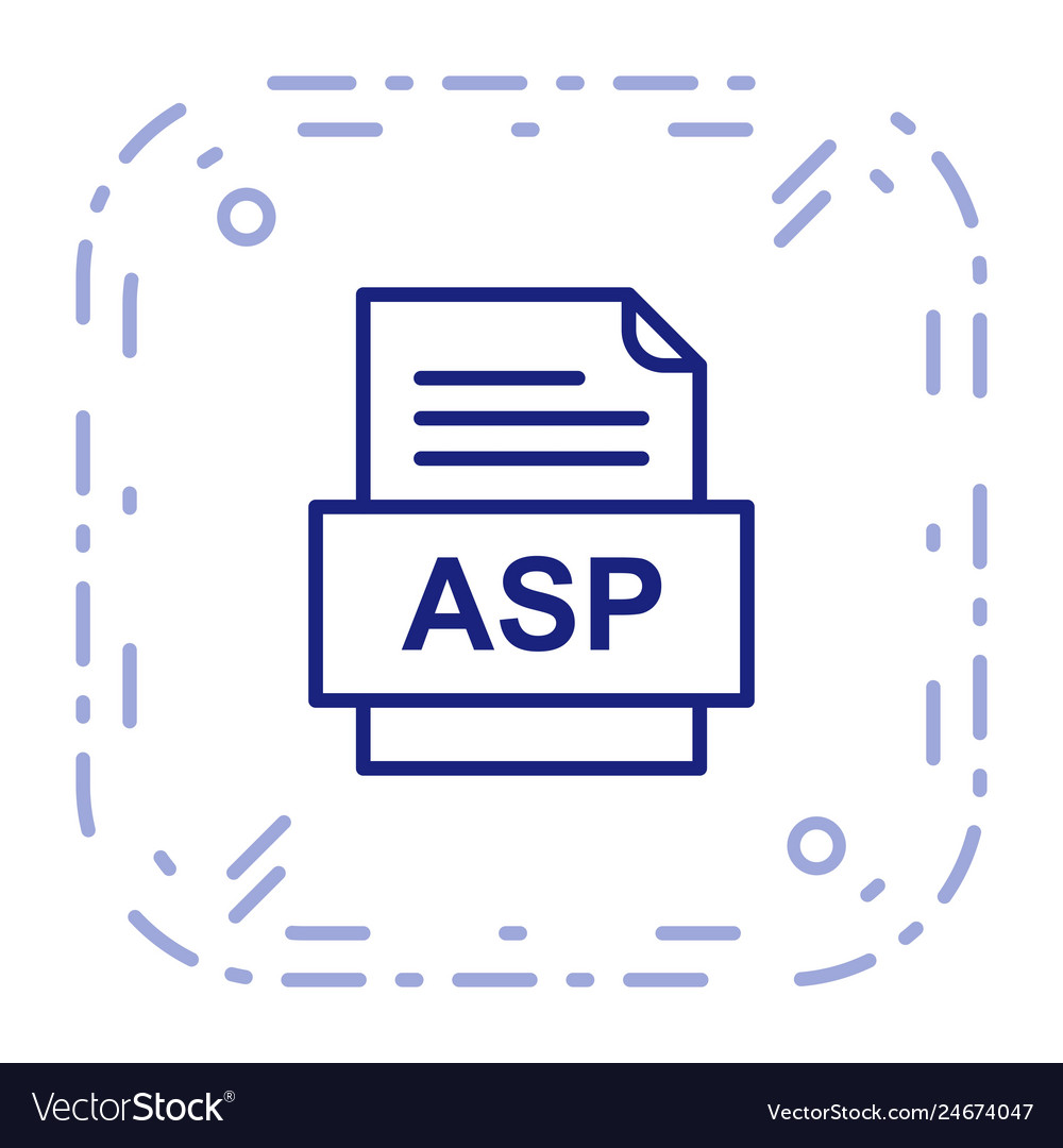 Asp file document icon Royalty Free Vector Image