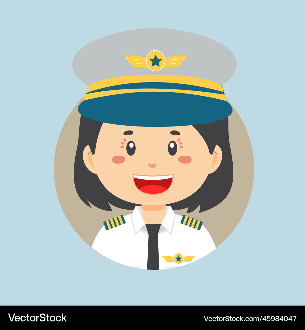 Avatar of a pilot character Royalty Free Vector Image