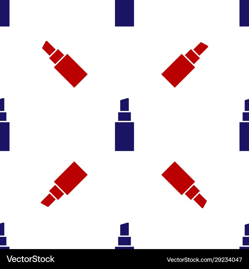 Blue and red lipstick icon isolated seamless Vector Image