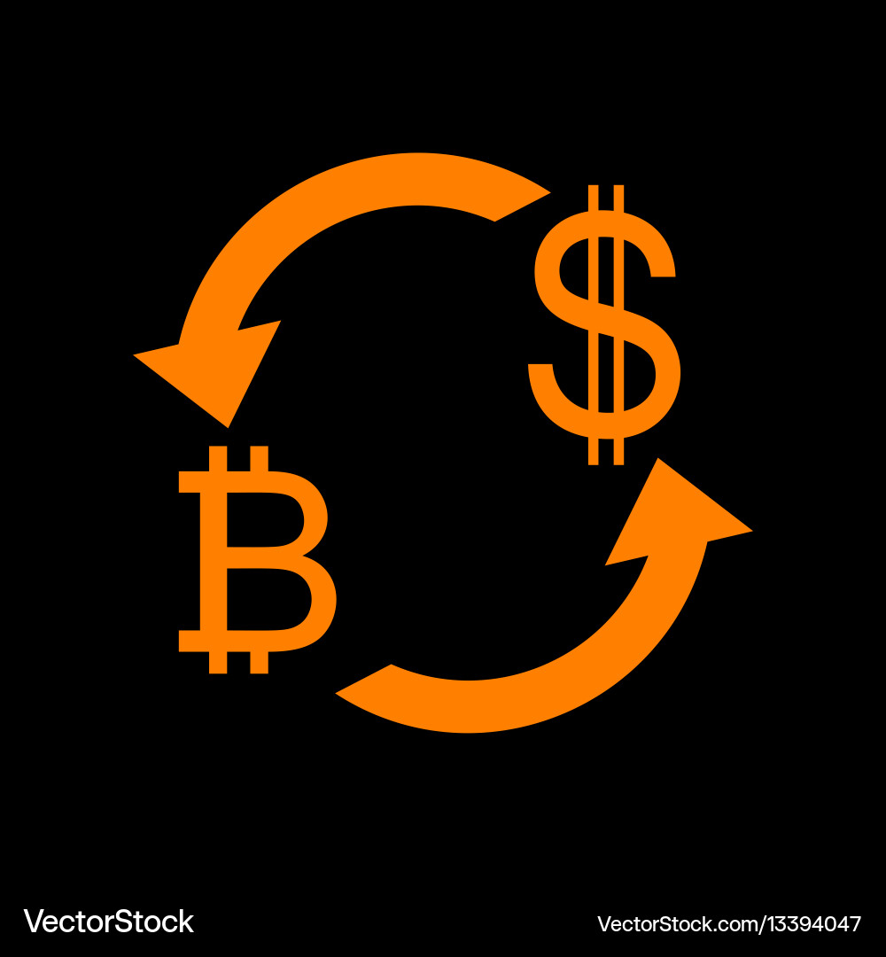 Currency exchange sign bitcoin and us dollar Vector Image