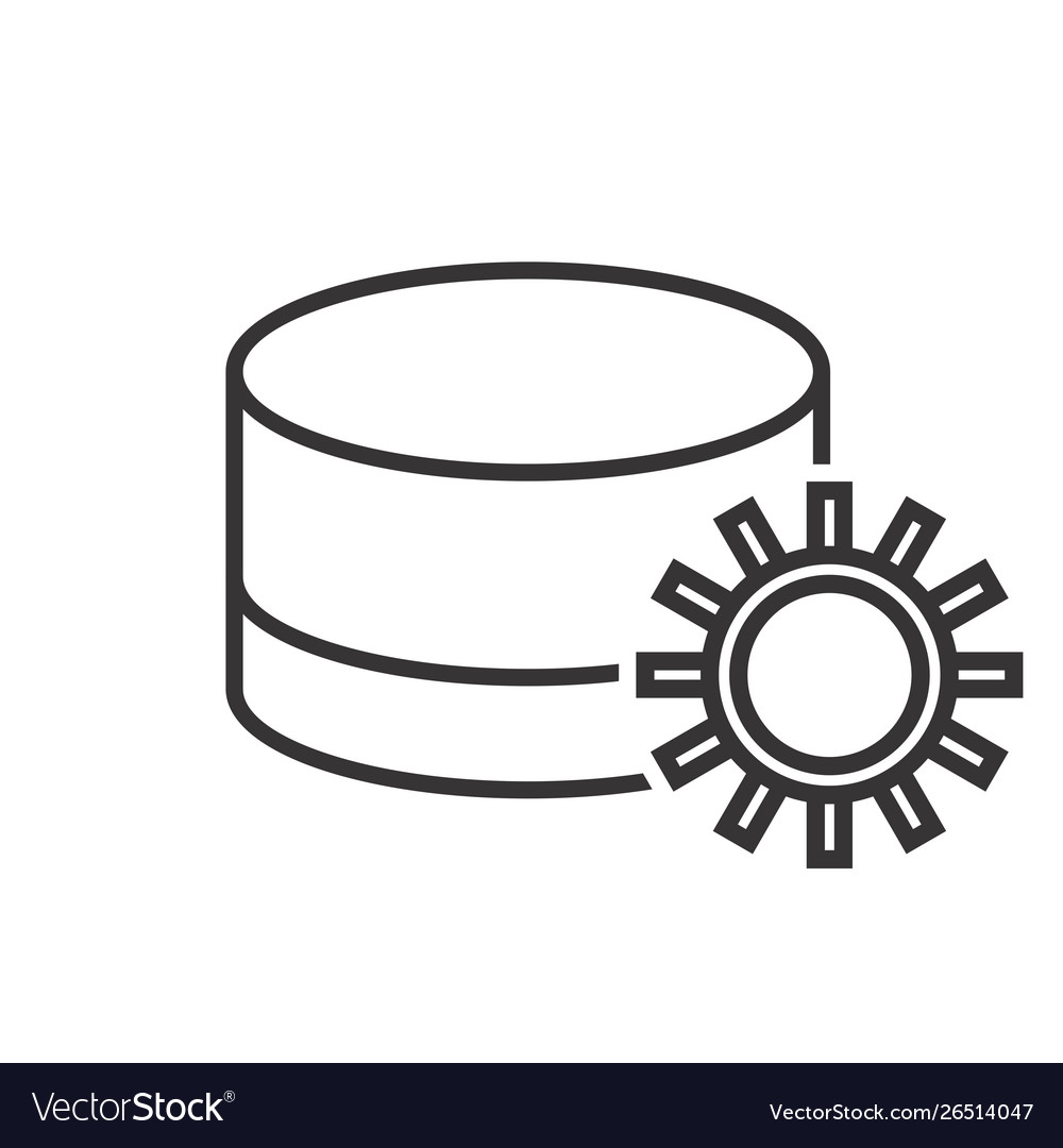 Database setting line black icon Royalty Free Vector Image