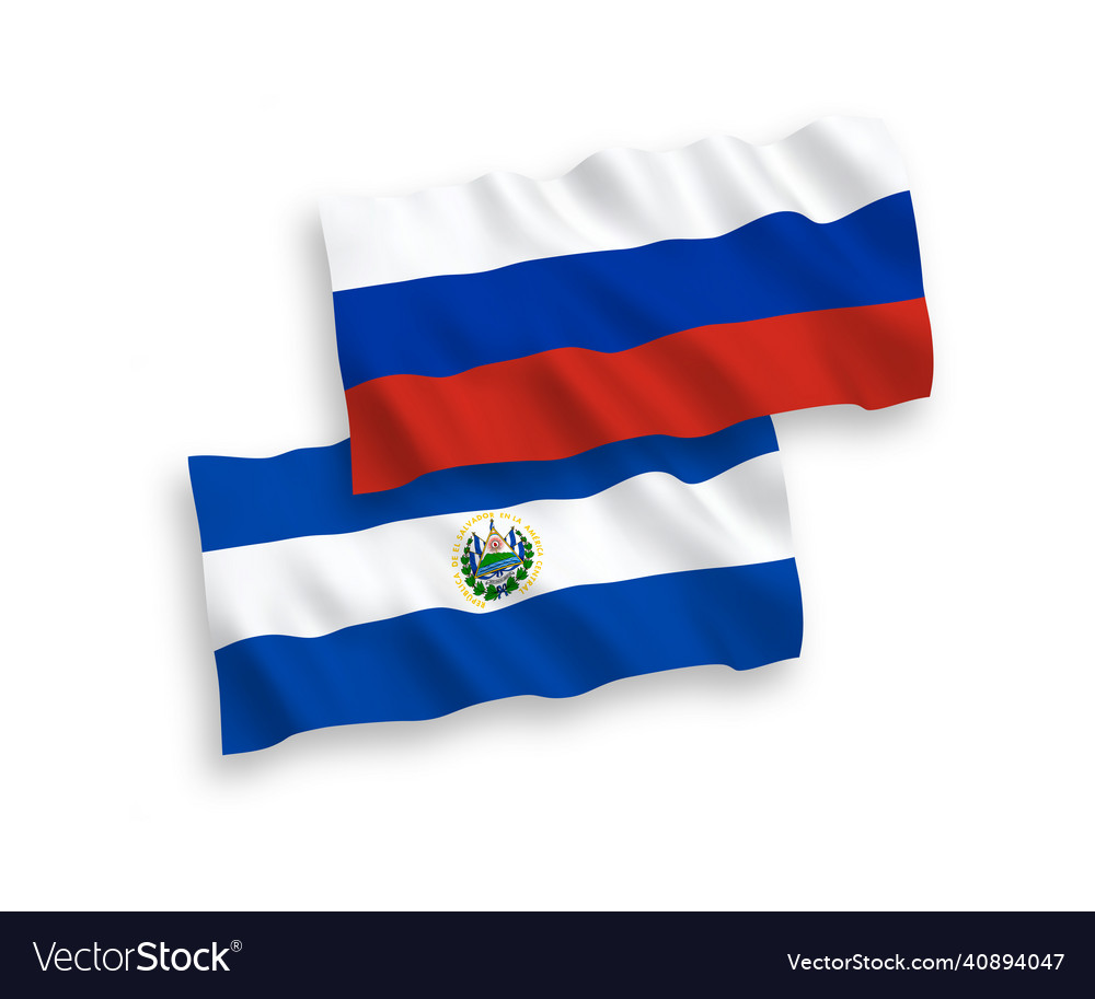 Flags of republic of el salvador and russia Vector Image Flags of republic of el salvador and russia Vector Image