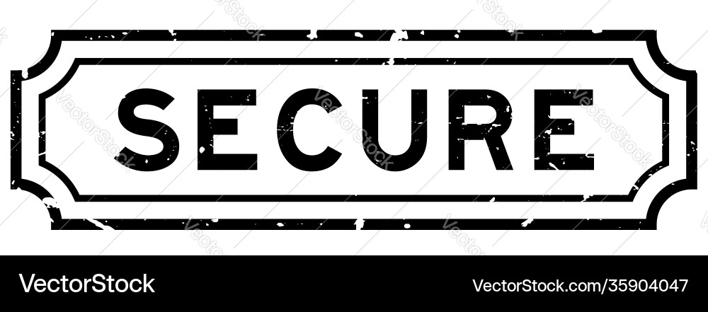 Grunge black secure word square rubber seal stamp Vector Image