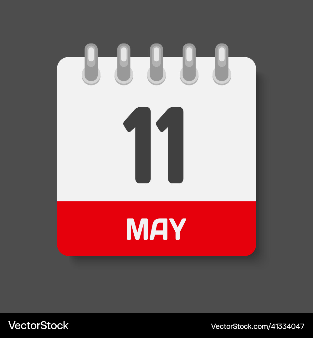 Icon day date 11 may template calendar page Vector Image