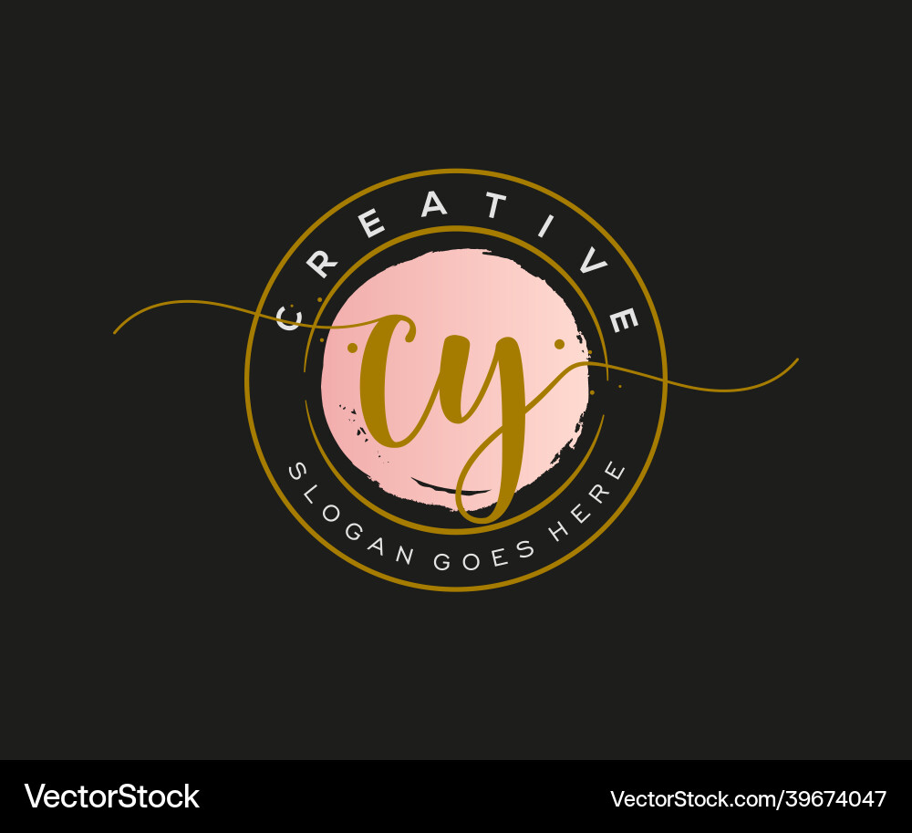 Initial cy feminine logo beauty monogram Vector Image