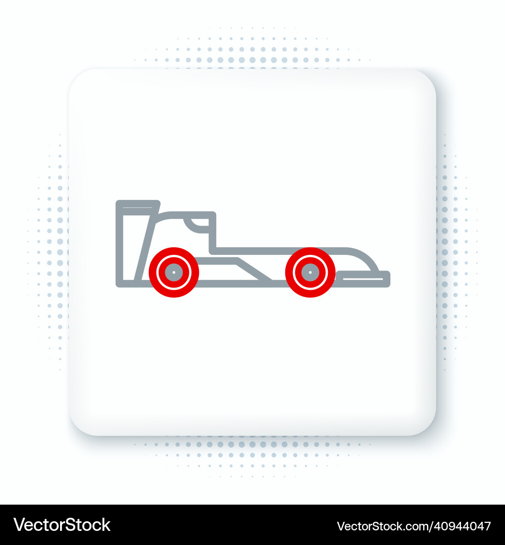 Line formula race car icon isolated on white Vector Image