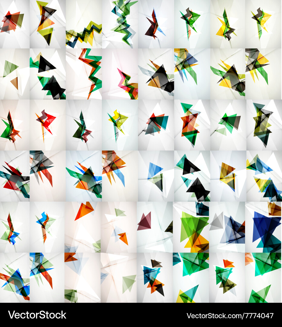 Rapid geometric motion concepts set of triangle Vector Image