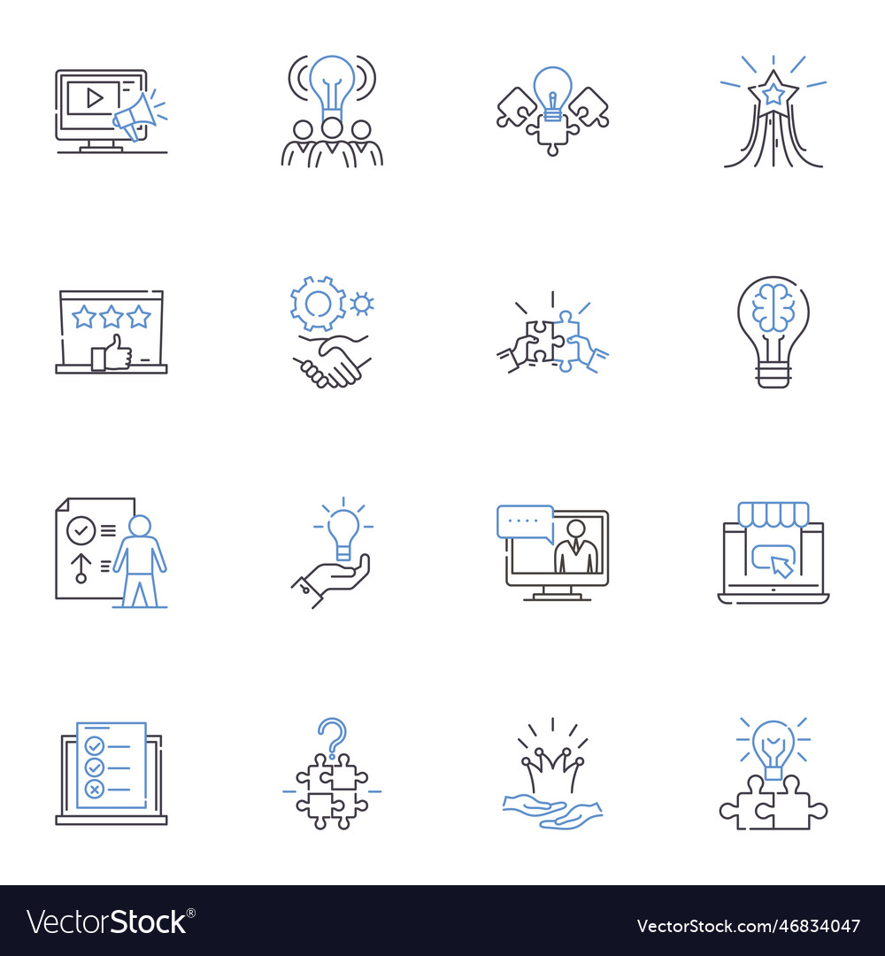 Seo optimization line icons collection ranking Vector Image Seo optimization line icons collection ranking Vector Image