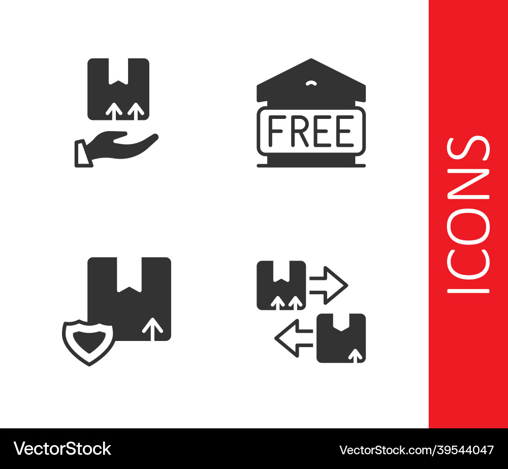 Set cardboard box with traffic symbol delivery Vector Image