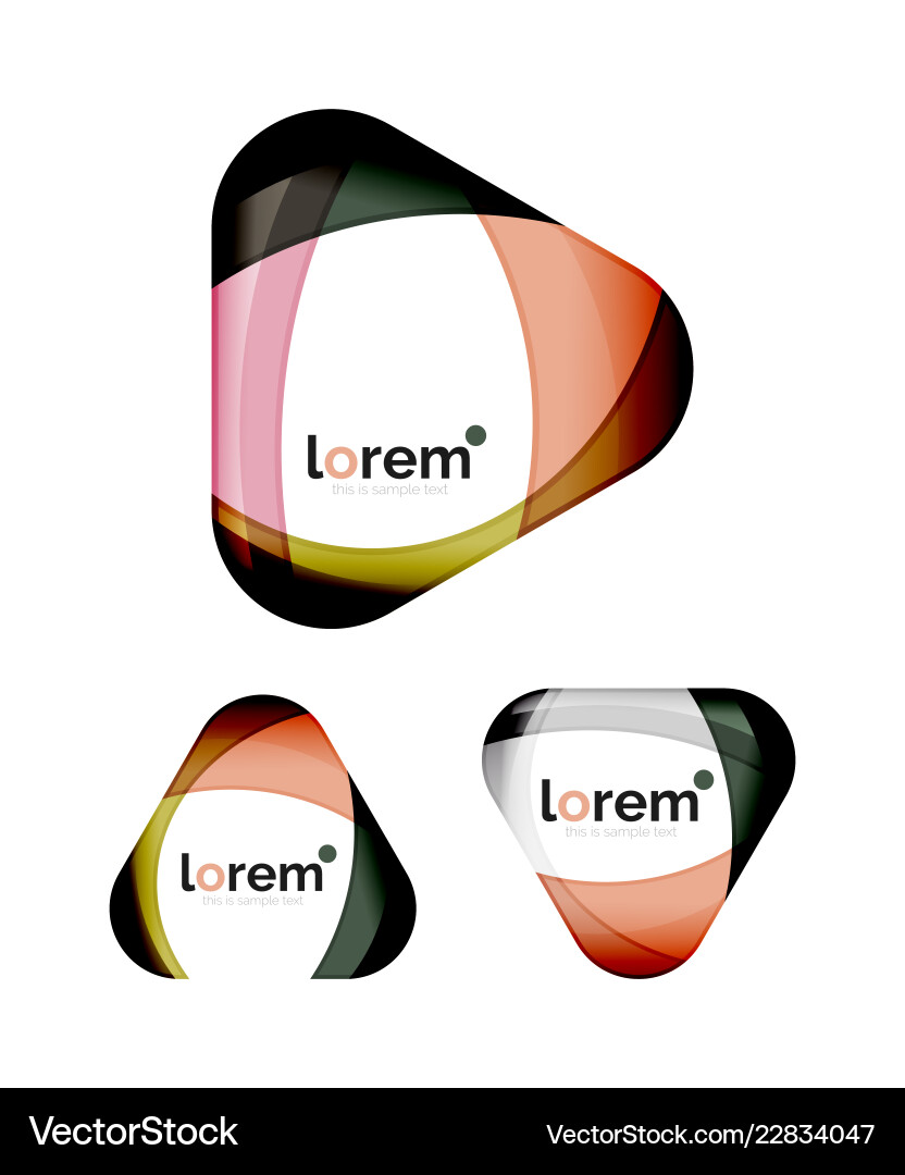 Set of geometric shape convergence logo design Vector Image