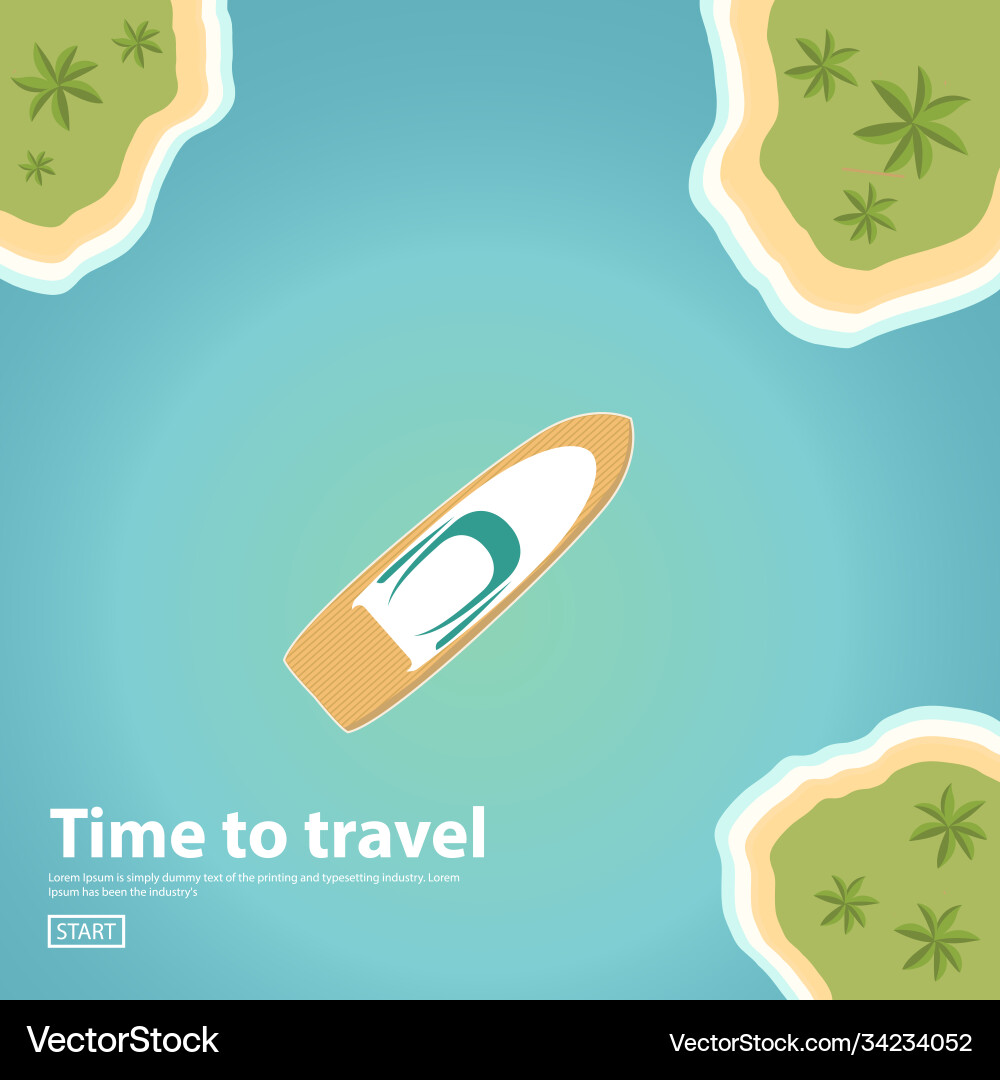 A banner with an island landscape Royalty Free Vector Image