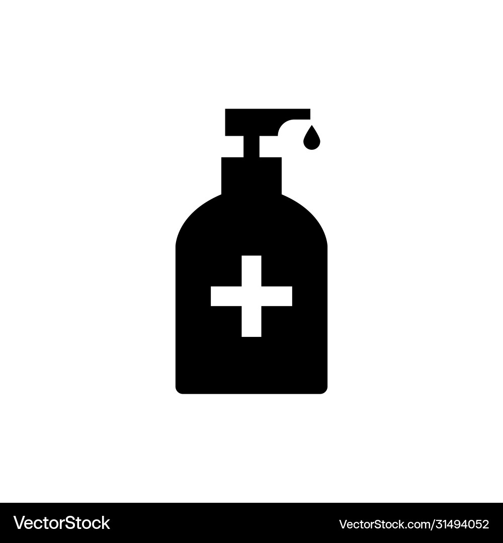 Alcohol hand disinfection soap icon coronavirus Vector Image