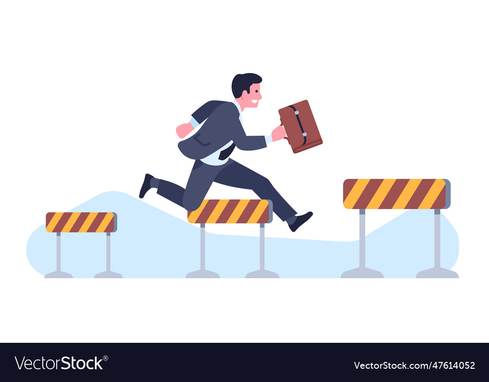 Businessman easily overcomes all difficulties Vector Image
