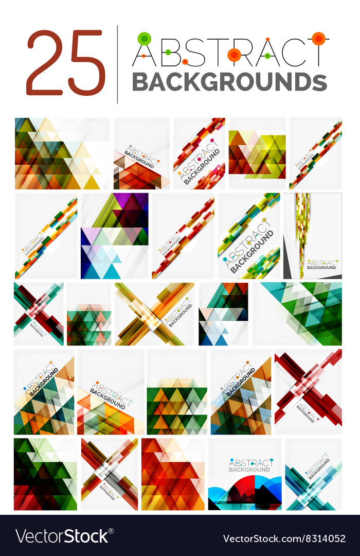 Collection of various abstract backgrounds Vector Image