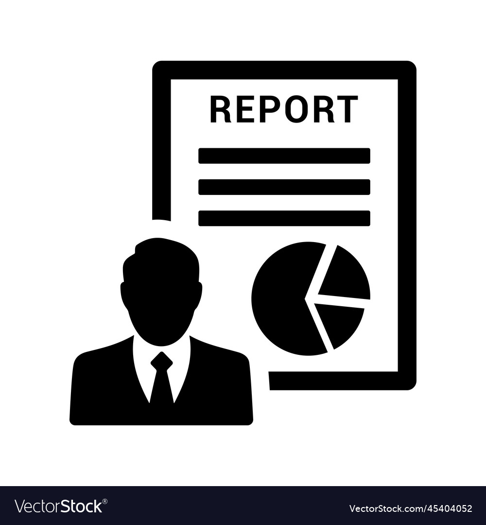 Employee report icon black design Royalty Free Vector Image