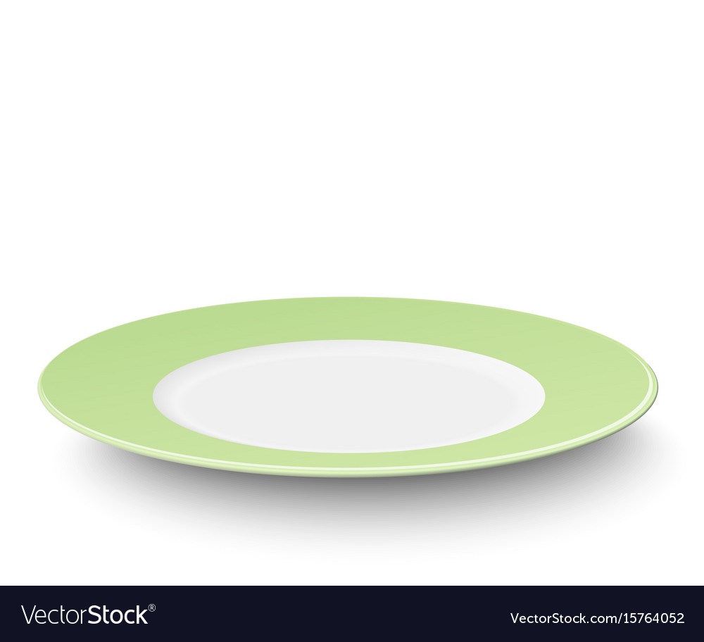 Empty plate with light green pattern Royalty Free Vector