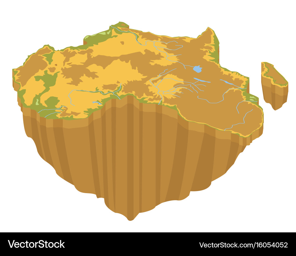 Flat 3d isometric africa map constructor elements Vector Image