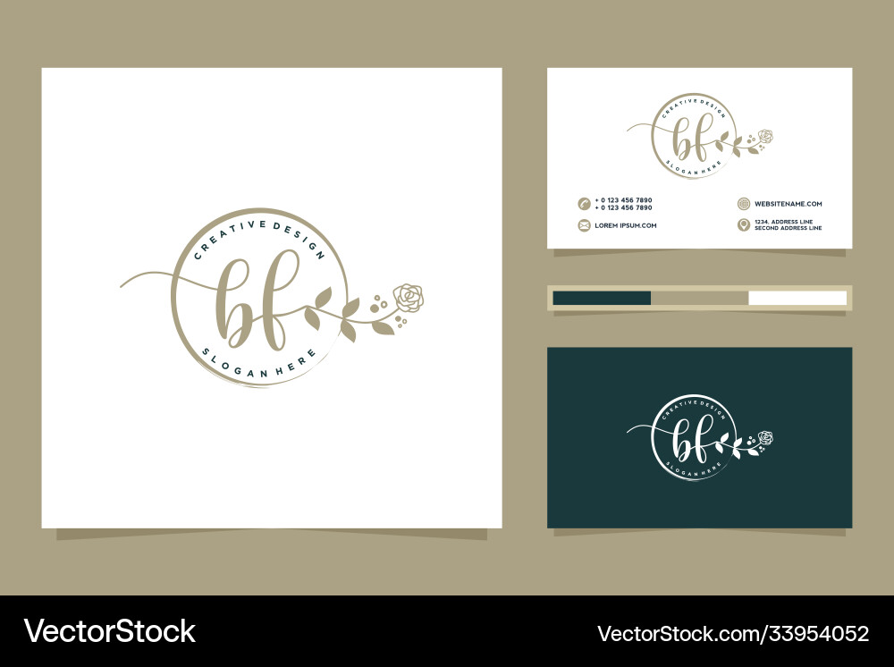 Initial bf feminine logo collections and business Vector Image