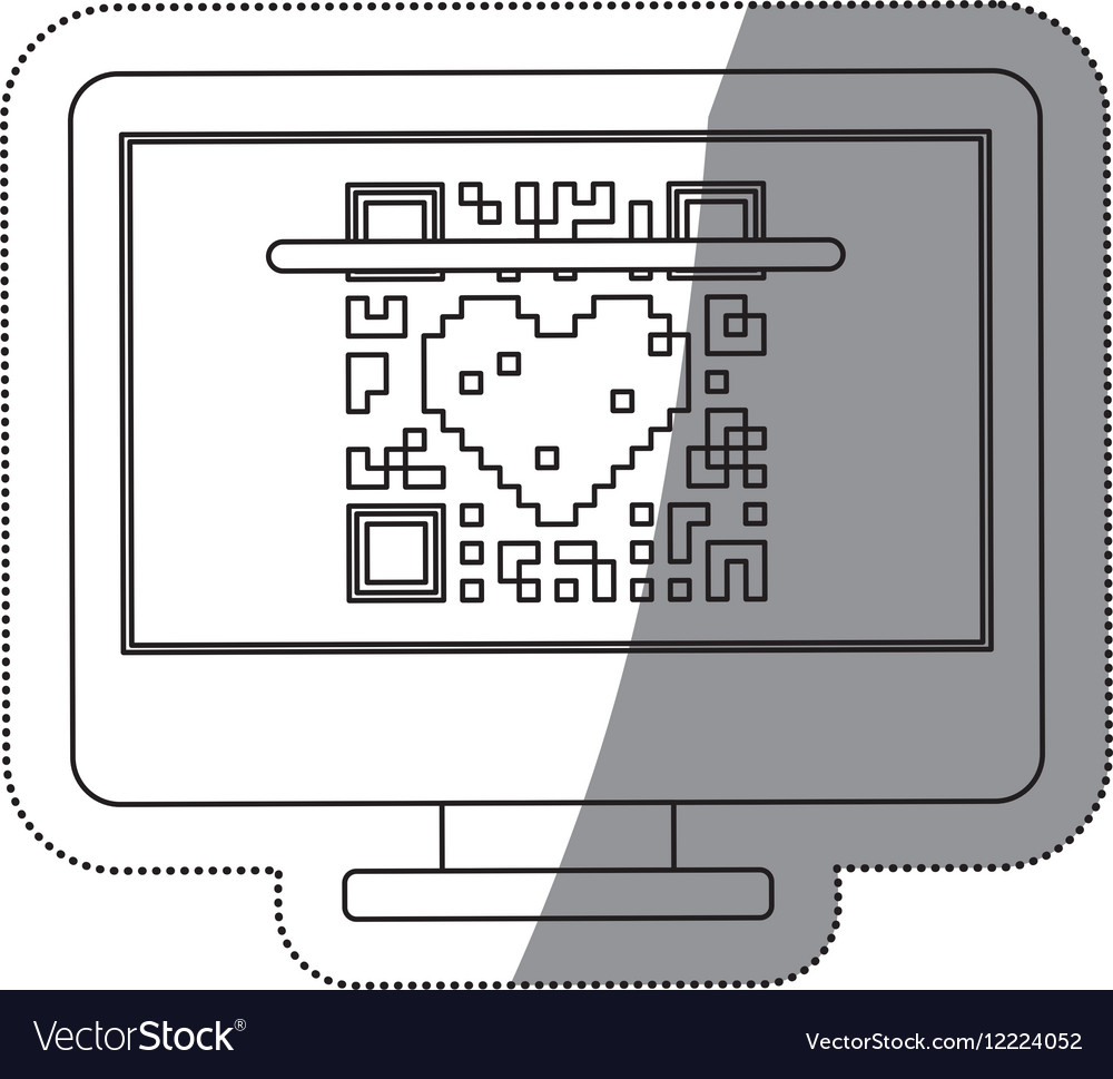 Isolated qr code and computer design Royalty Free Vector