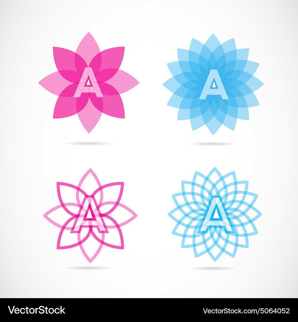 Letter a lotus flower logo Royalty Free Vector Image