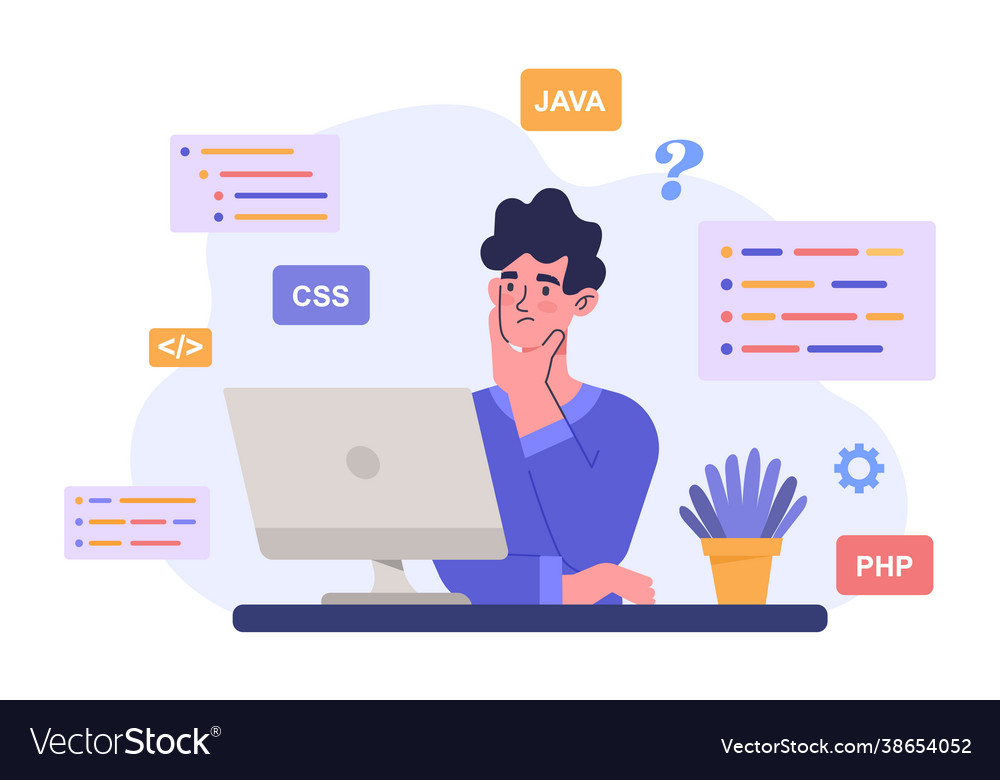 Programmer coding concept Royalty Free Vector Image