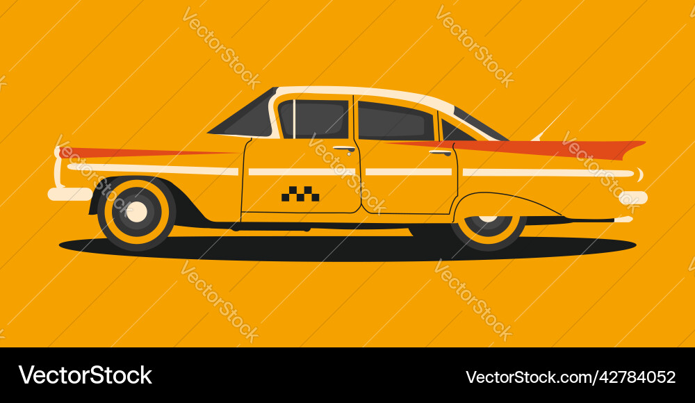 Retro car taxi Royalty Free Vector Image - VectorStock