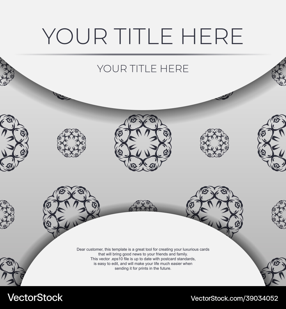 Stylish ready-to-print white postcard design Vector Image