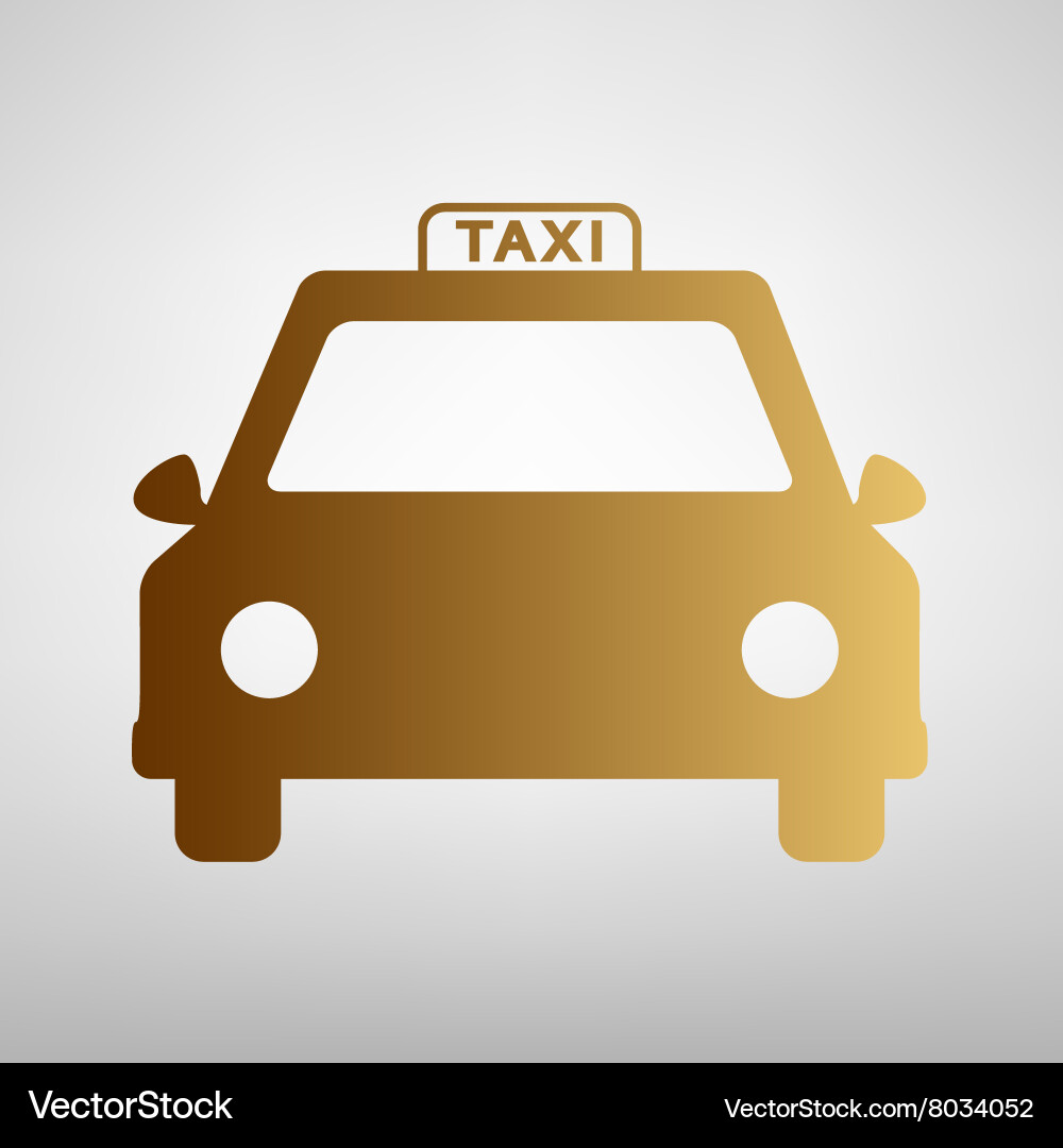 Taxi sign flat style icon Royalty Free Vector Image