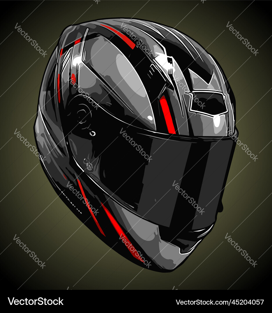 A cool gray helmet side view Royalty Free Vector Image